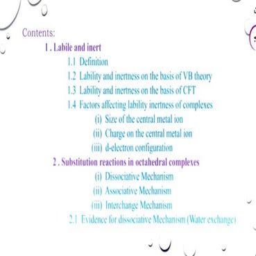 labile& inert and substitution reactions in octahedral complexes | PDF