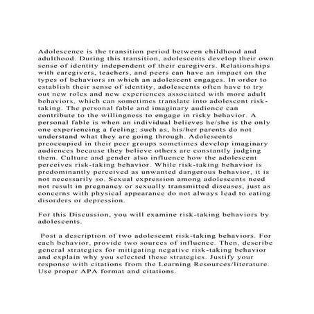 Adolescence is the transition period between childhood and adult.docx