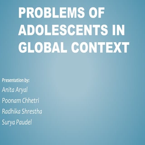 Problems of adolescence | PPTX