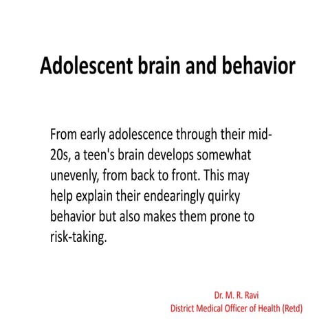 Adolescent brain | PPTX