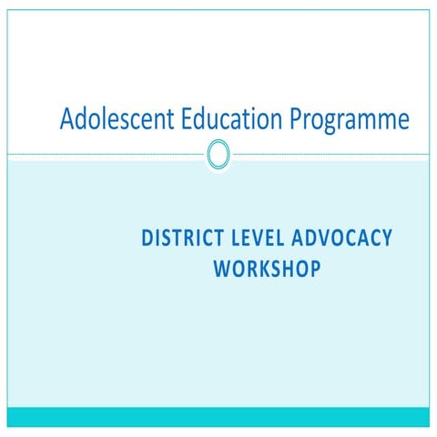 Adolescent education programme (A Guidebook for Teachers on special ...