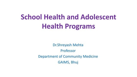School health programme | PPT