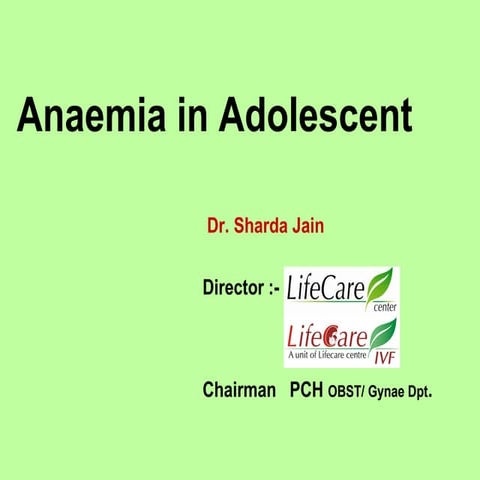 Anaemia in Adolescent | PPT