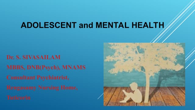 Mental health problems of adolescents and management | PPTX | Mental ...