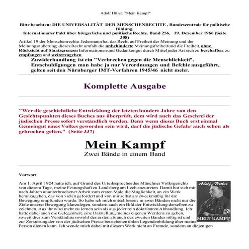 Adolf Hitler Mein Kampf | PDF