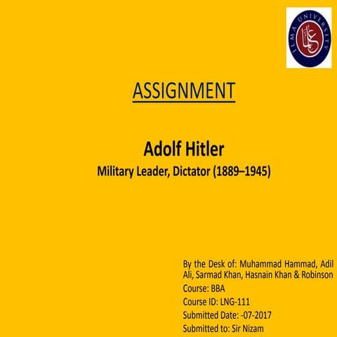 ADOLF HITLER PPT | PPTX
