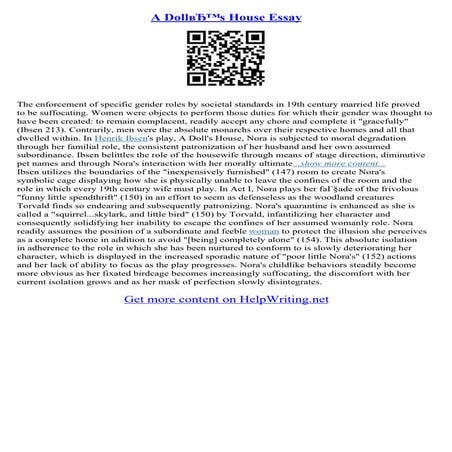 A Doll House Essay | PDF