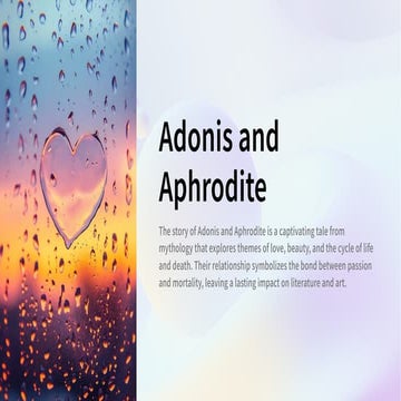 Adonis and Aphrodite their love and death | PDF