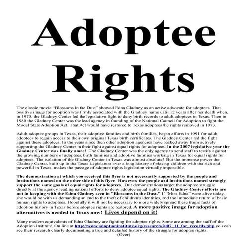 Adoptee Rights Flyer | PDF