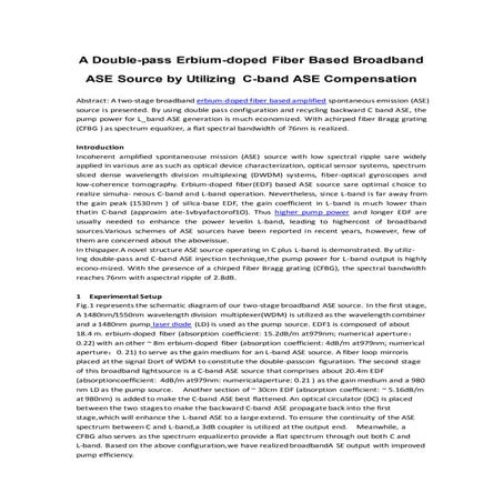 A double pass erbium-doped fiber based broadband ase source by ...