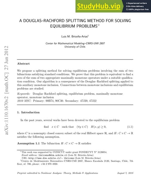 A Douglas Rachford Splitting Method For Solving Equilibrium Problems Pdf 0479