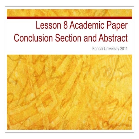 ADP L8 Conclusion and Abstract | PPT