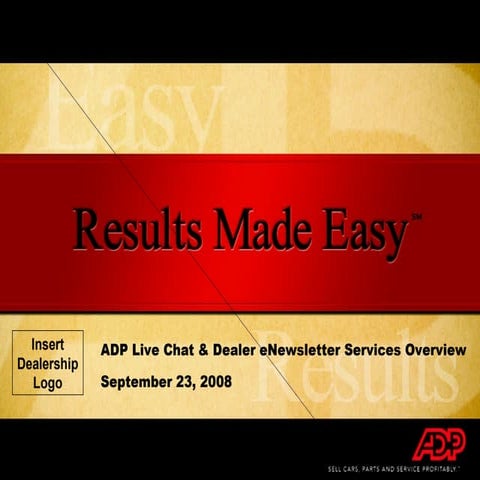 Adp Live Chat & E Newsletters | PPT