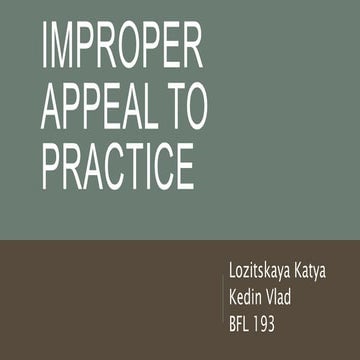 Ad Populum logical fallacy (improper appeal to practice) | PPTX