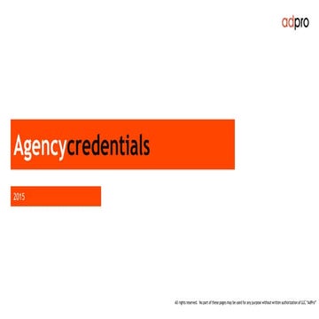 Ad pro credentials_2016_eng | PPTX | Advertising Industry | Industries