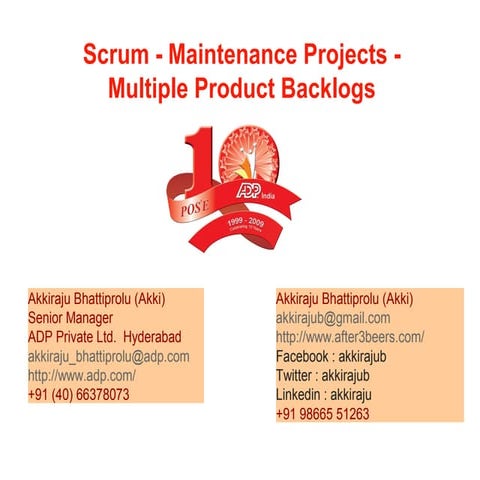 Adp scrum multiple product logs | PPT