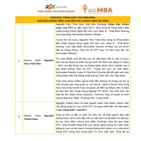 Giang vien doanh nhan mini mba | PDF