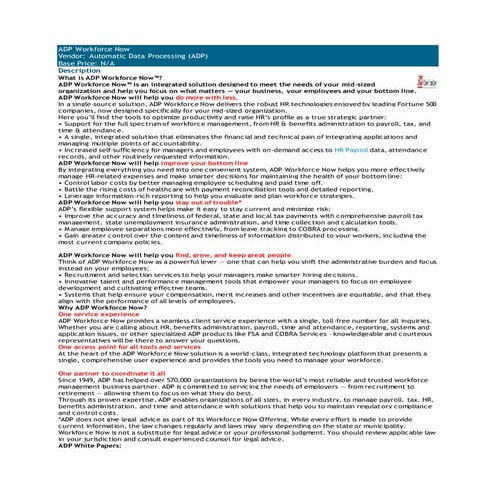 Adp workforce now | PDF