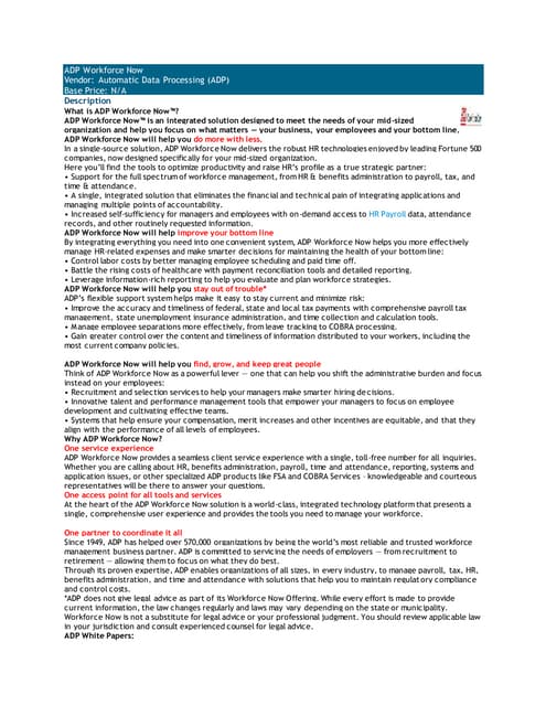 ADP Reporting Basics V12 | PDF