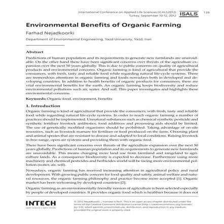 Environmental Benefits of Organic Farming | PDF