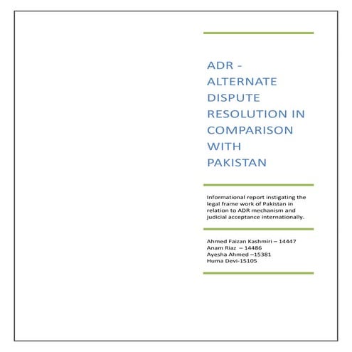 Alternate Dispute Resolution | PDF