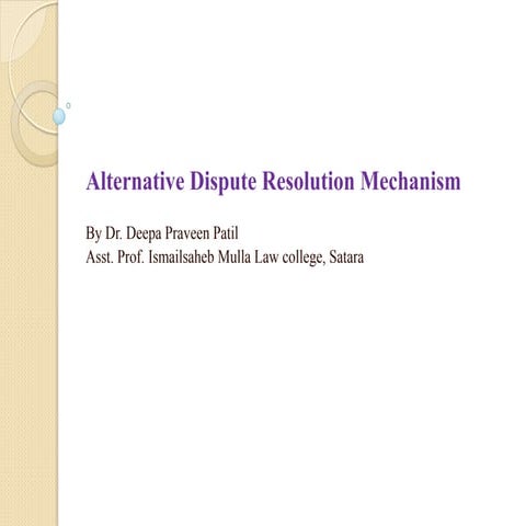 Alternative dispute resolution system | PDF