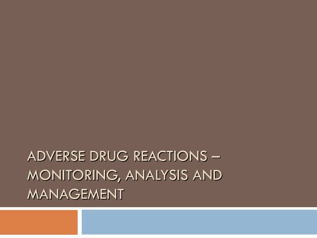 Adverse drug reaction and its types | PPTX