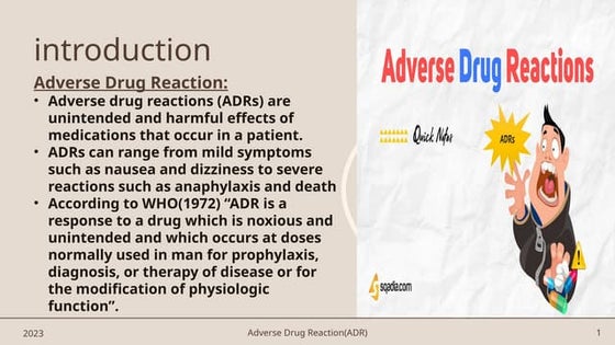 Adverse drug reaction and its types | PPTX