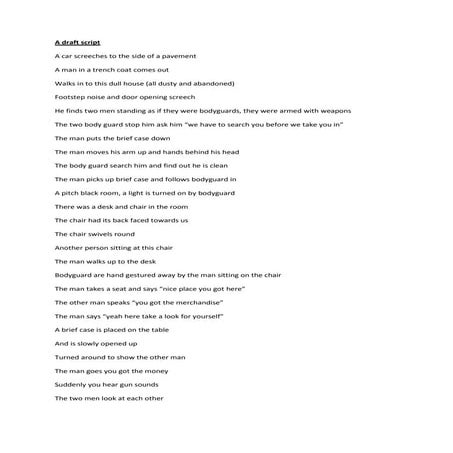 A draft script | PDF