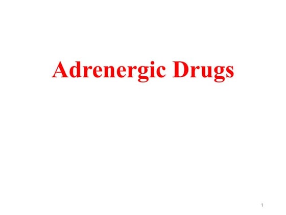 Adrenergic system and drugs | PPT