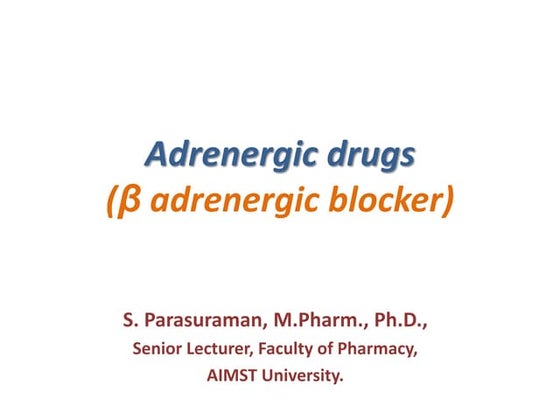 Alpha adrenergic blockers | DOCX | Chemistry | Science
