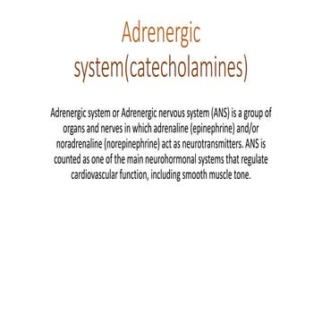 Adrenergic system | PPTX