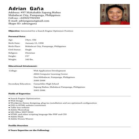 Adrian Gaña | DOC | Web Development | Internet