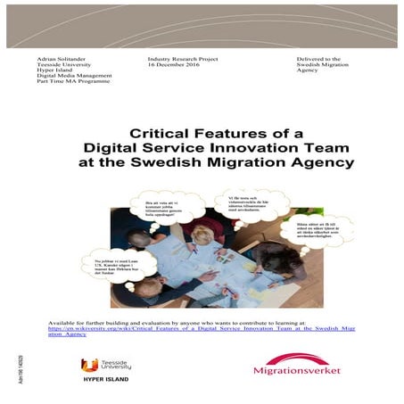 Critical Features of a Digital Service Innovation Team at the Swedish ...
