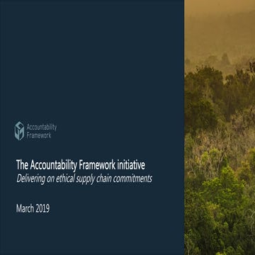 The Accountability Framework initiative: Delivering on ethical supply ...