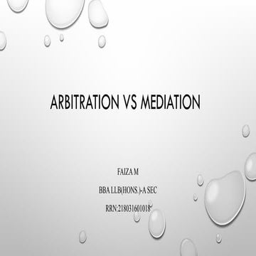 ADR vs Mediation a detailed difference between them with cases | PPTX