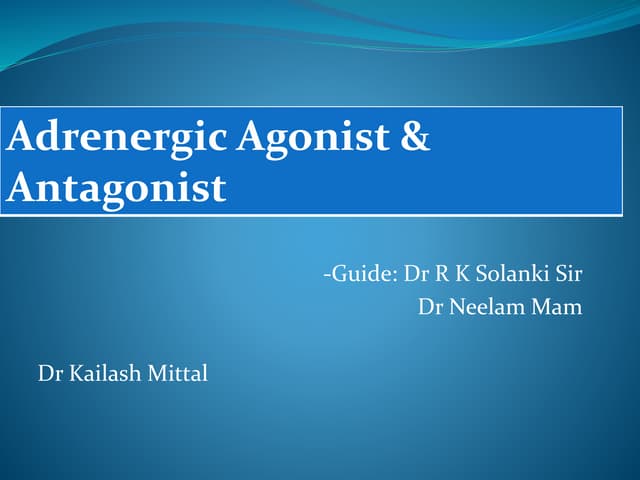 Adrenaline & Nor-adrenaline | PPTX