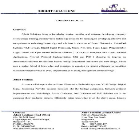 Adroit profile | PDF