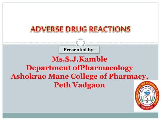 Adverse drug reactions | PPTX