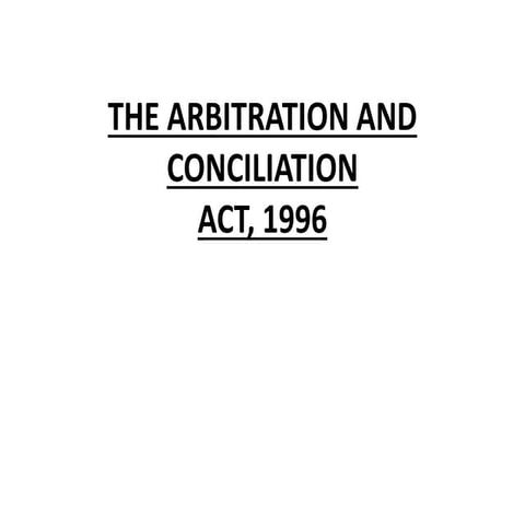 Alternative Dispute Resolution SLIDES Arbitration Act | PPTX