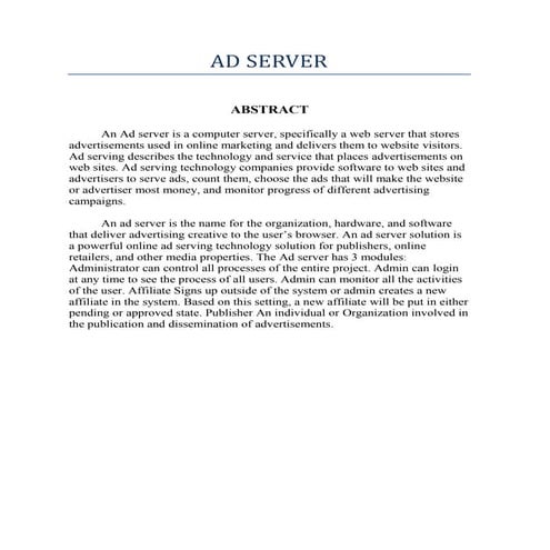 Ad server in PHP and Mysql | PDF