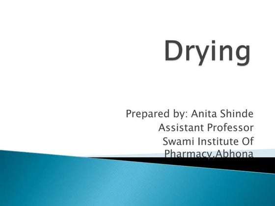 Drying (principles) | PPTX