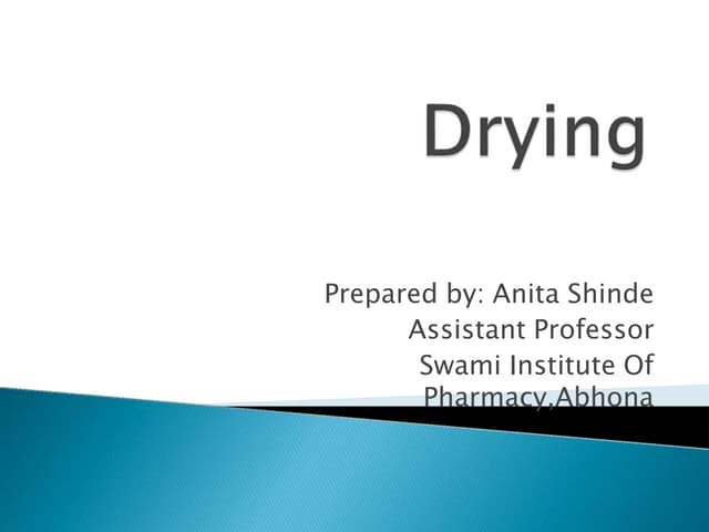 PRINCIPLES OF DRYING | PPTX