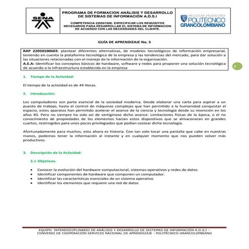 Adsi guía 5 - determinar las alternativas de solución | PDF