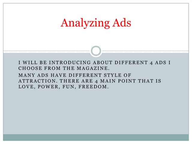 Ads analysis | PPT