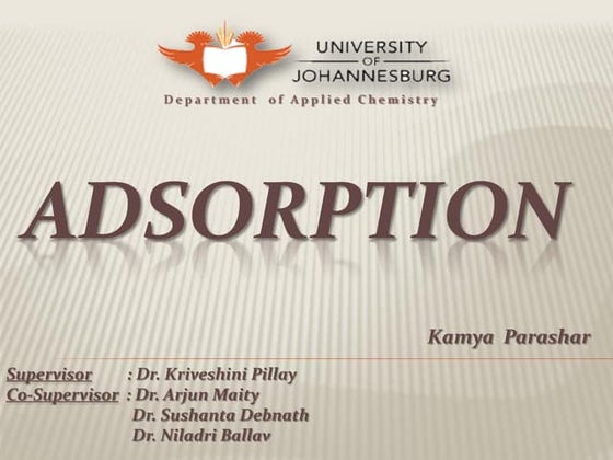 Adsorption | PPT | Physics | Science