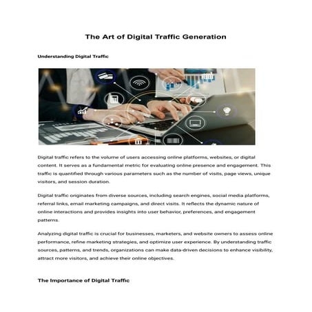 The Art of Digital Traffic Generation . | PDF