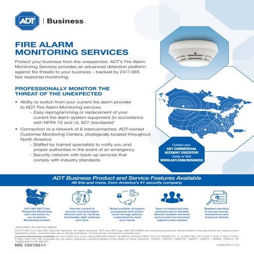 ADT FIRE ALARM MONITORING SERVICES | PDF