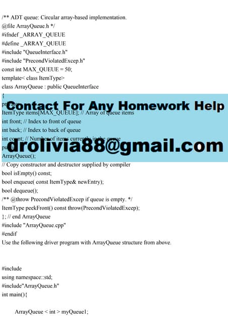 Adt Queue Circular Array Based Implementation File Arrayquepdf