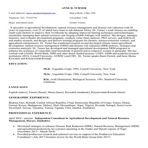 Ad turner cv_jan_2018 | DOC